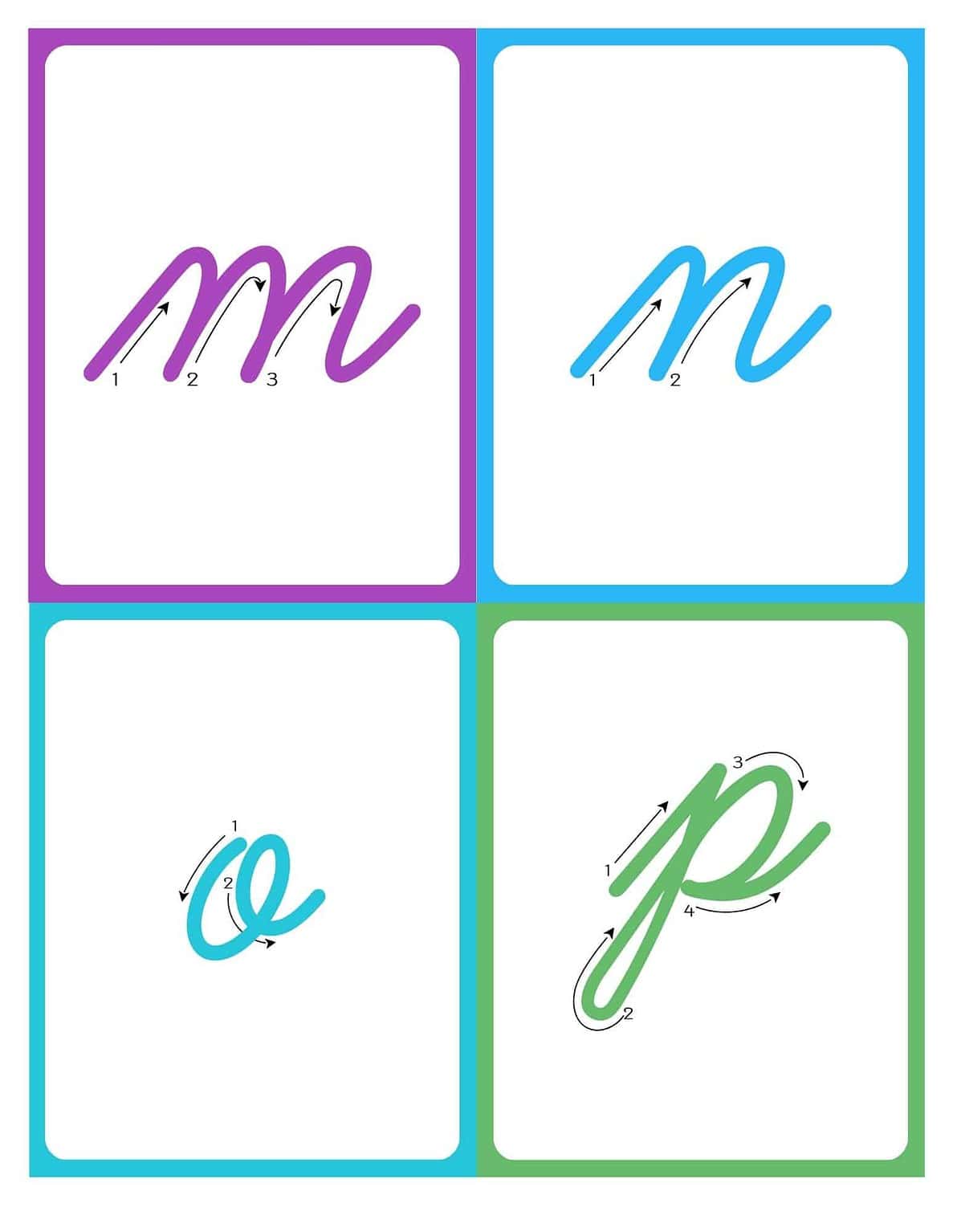 Free Printable Cursive Alphabet Flashcards
