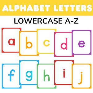 FREE Lower Case Alphabet Flashcards with Realistic Pictures