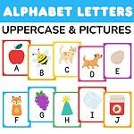 Free Alphabet Pairs Flashcards with Realistic Pictures