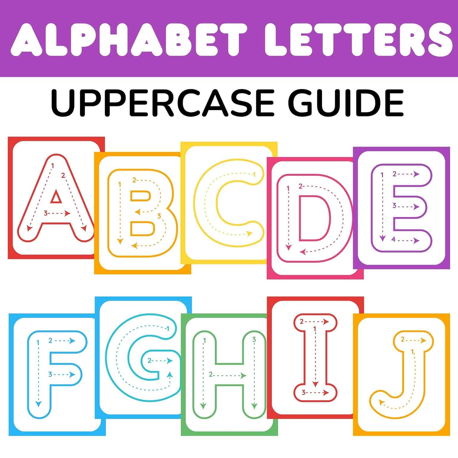 Tracing Lower Case Alphabet Flashcards for Early Writing
