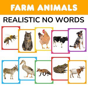 Free Farm Animal Flashcards with Words PDF