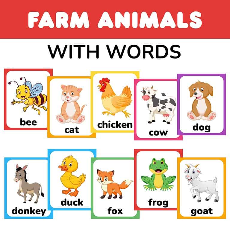 Free Zoo Animal Flashcards with Words
