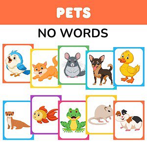 Free Pets Flashcards with Words PDF