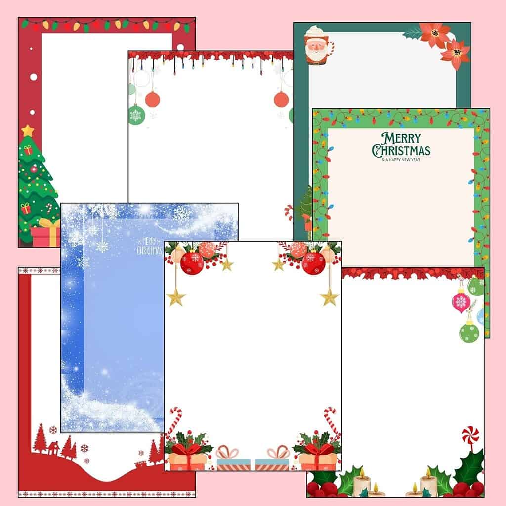Free Printable Christmas Borders for Holiday Stationery