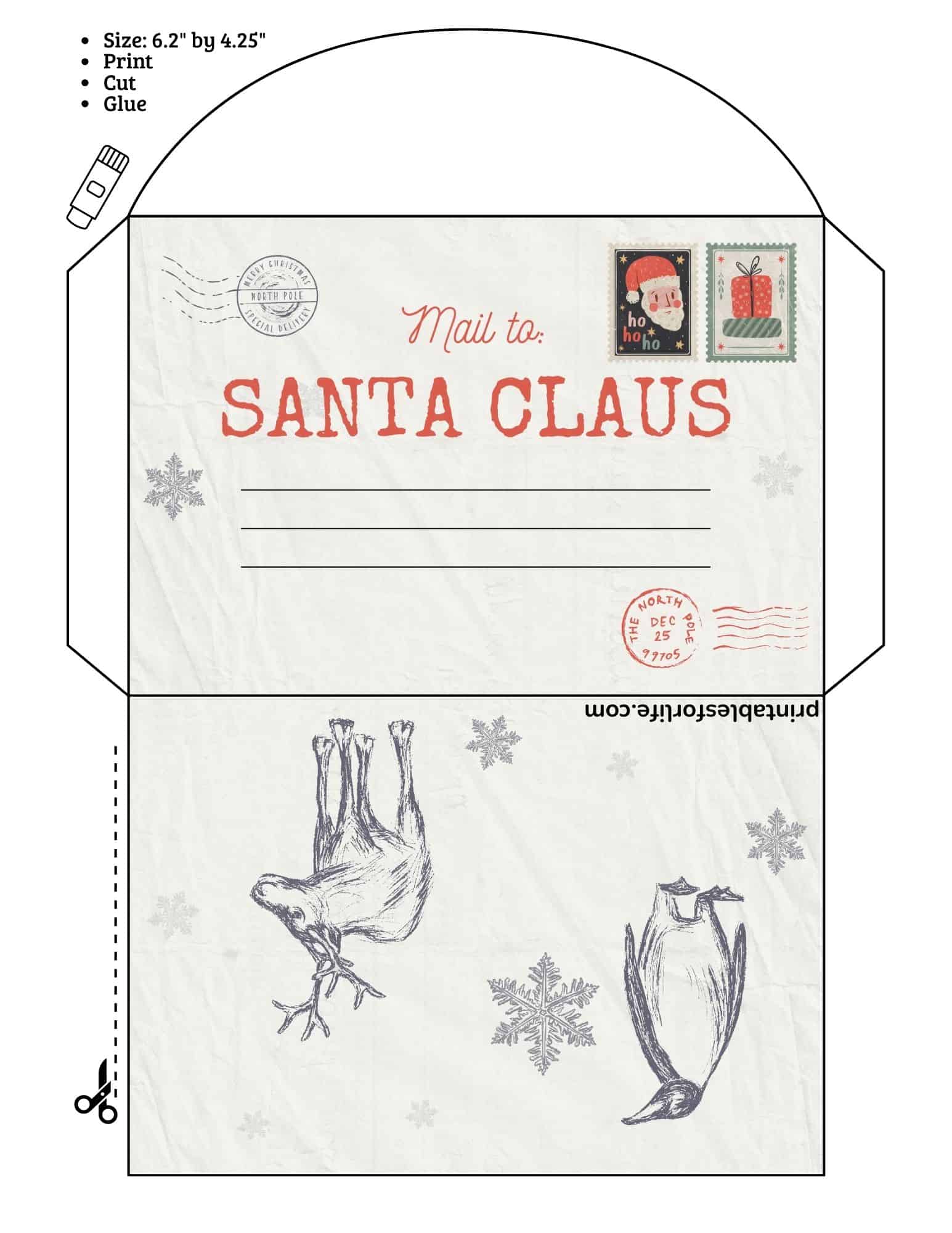 Printable Santa Envelope Templates for Magical Christmas Letters