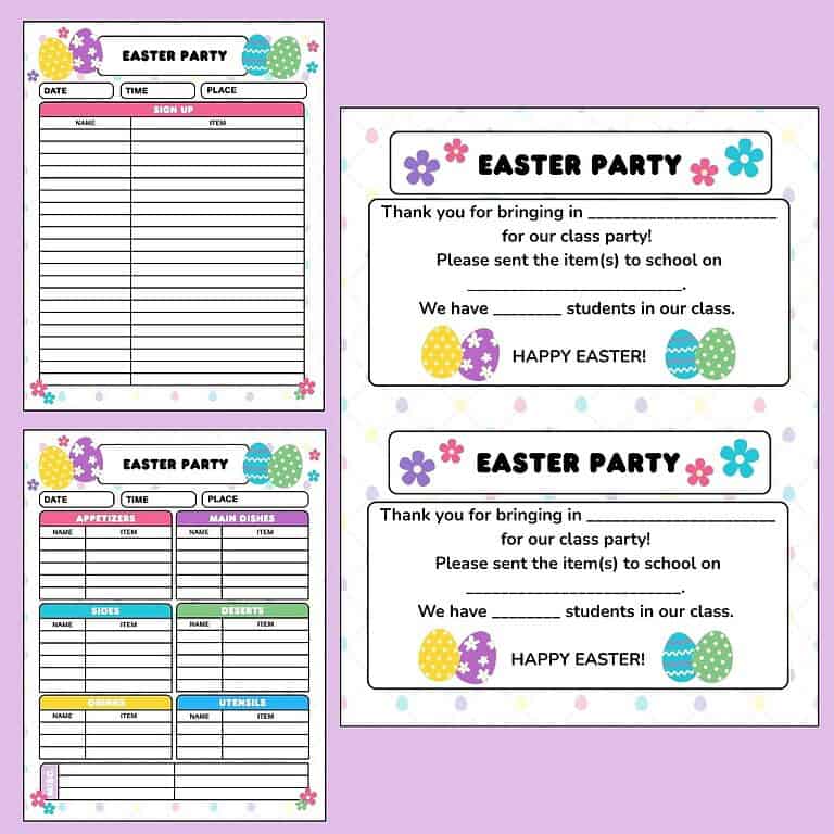 Free Easter Party Sign Up Sheet (Printable)