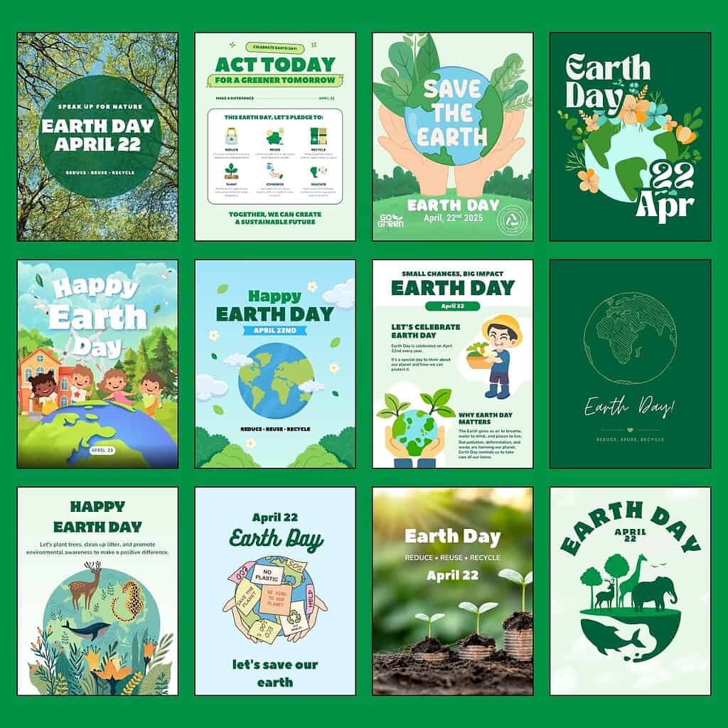 Earth Day Word Search Free Printable Set of 4 Puzzles