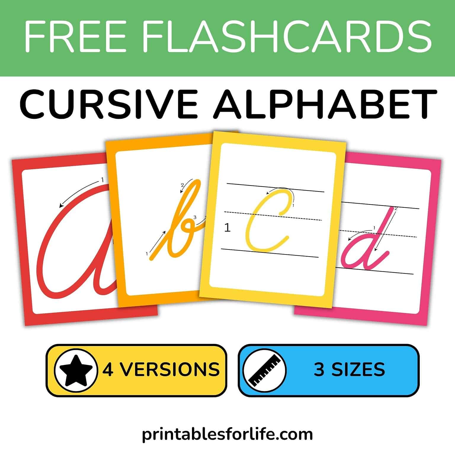 Free Printable Cursive Alphabet Flashcards