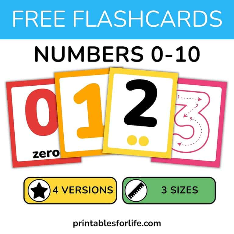 Free Printable Number Flashcards 0–10